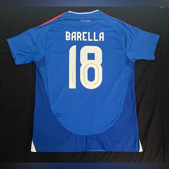adidas | Shirts | Barella 8 Italy 224 Euro Home Small Blue Soccer ...